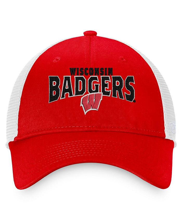 Top of the World Men's Red, White Wisconsin Badgers Breakout Trucker ...