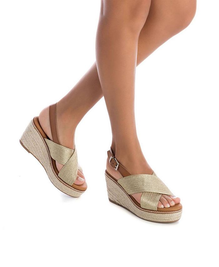 XTI Women's Jute Wedge Sandals By Gold - Macy's