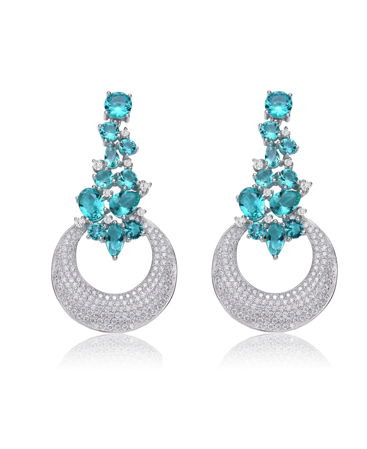 Click here for Sterling Silver Open Circle Drop Cubic Zirconia Da... prices