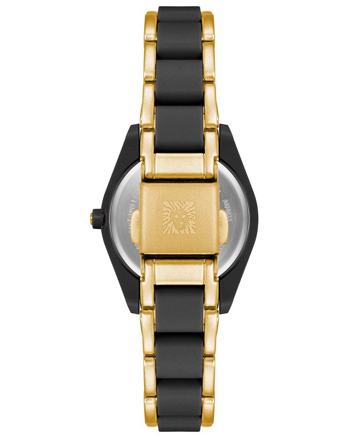 Anne Klein Women's Solar Gold-Tone and Black Oceanworks Plastic Watch ...