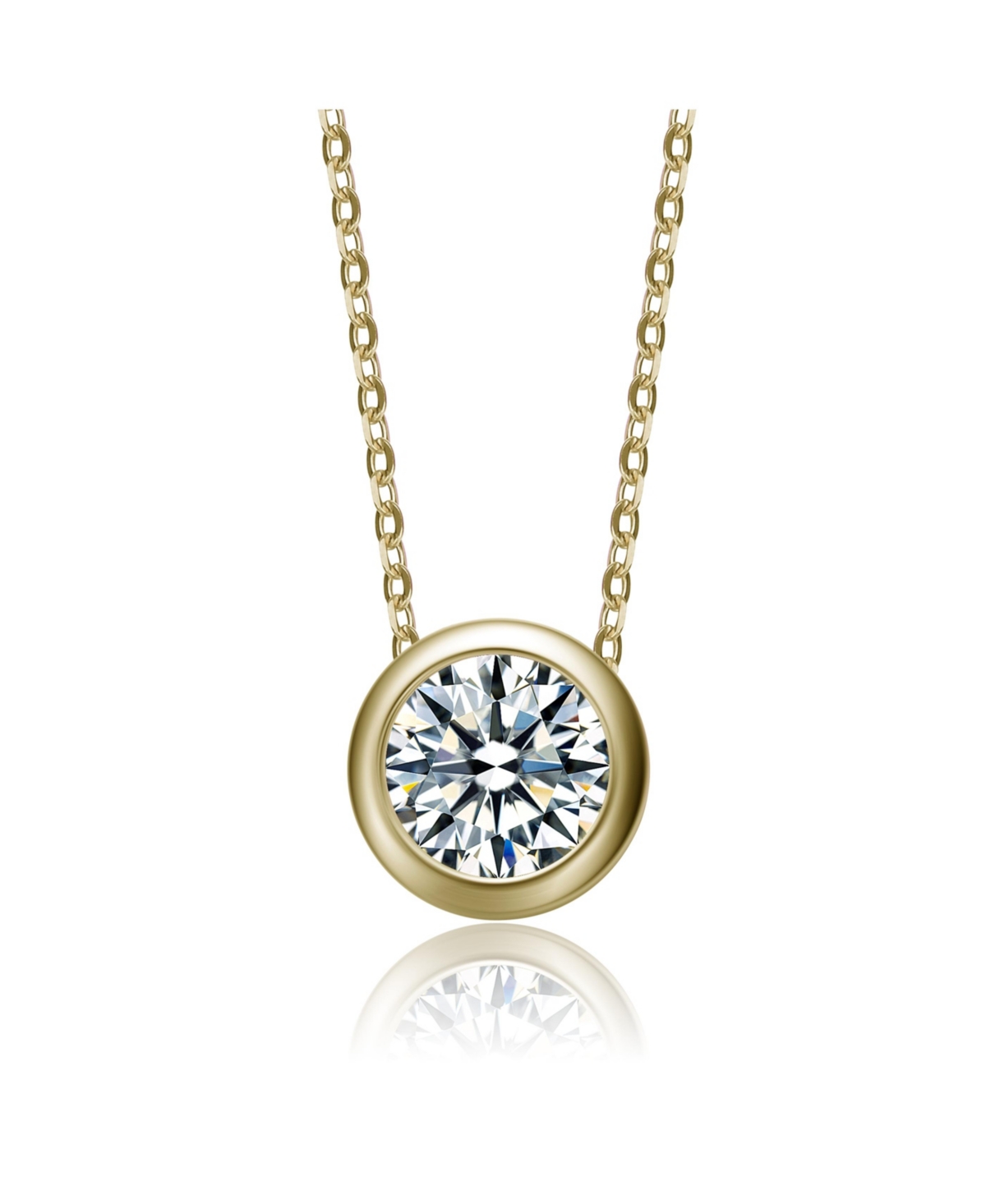Click here for Dazzling Round Solitaire Bezel Floating Pendant Ne... prices