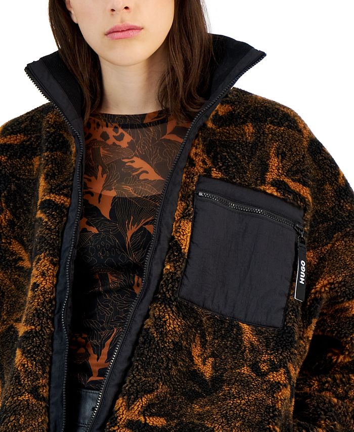 HUGO Women's Printed Relaxed-Fit Jacket - Macy's