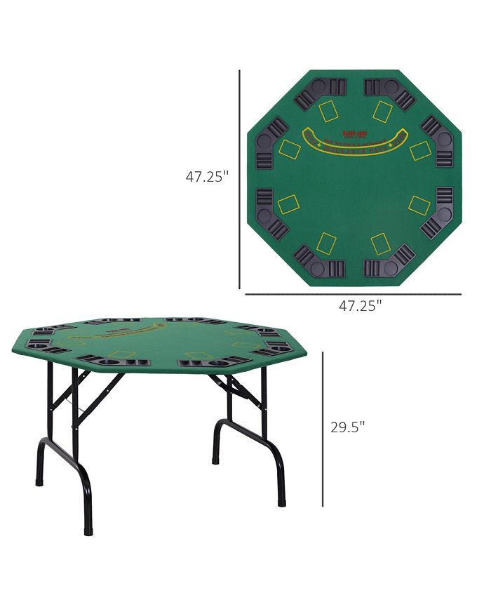 Soozier 47" 8 Player Folding Octagon Poker Table Blackjack Poker Game ...