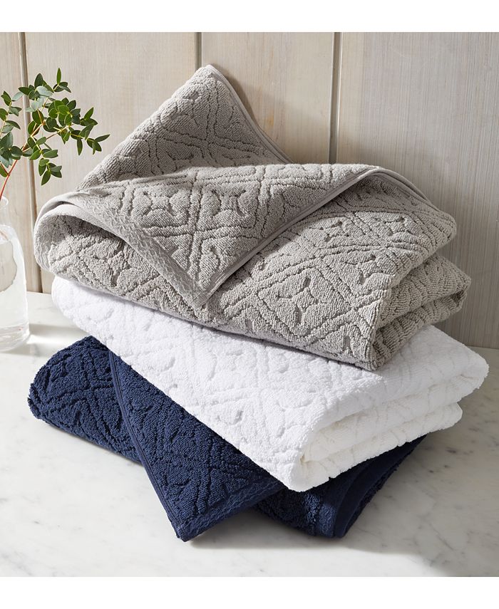 Hotel Collection Micro Cotton Sculpted Tonal Tile Bath Towel, 30" x 56 ...