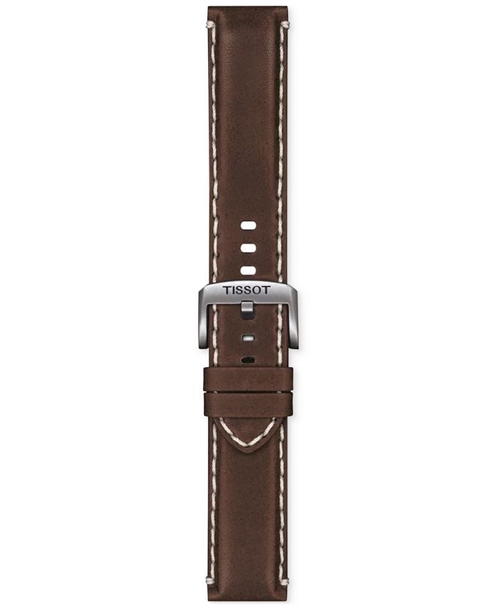 Tissot Official Interchangeable Brown Leather Watch Strap - Macy's