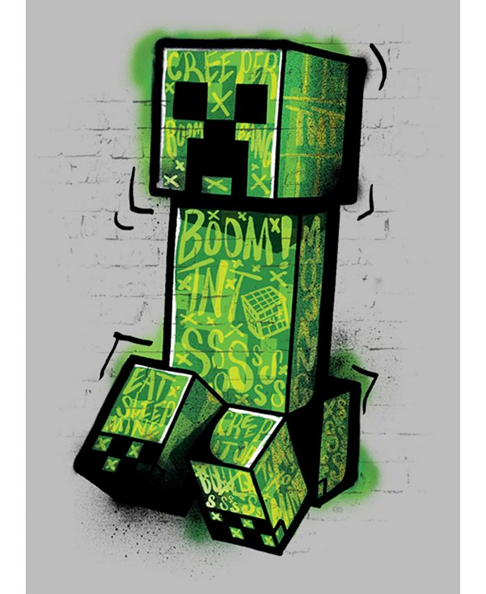 Microsoft Girl's Minecraft Graffiti Creeper Child T-Shirt - Macy's