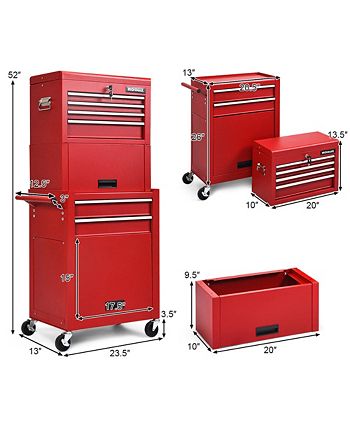 Costway High Capacity 6-Drawer Rolling Tool Chest Storage Cabinet ...