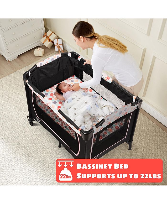 Costway 4 in 1 Convertible Portable Baby Playard Newborn Napper with ...