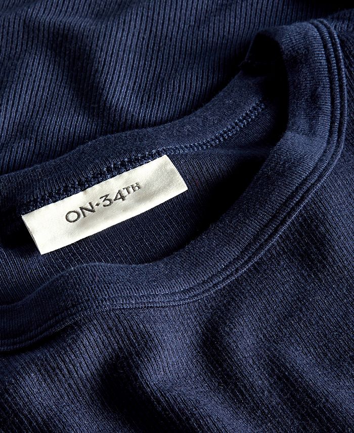 On 34th Plus Size Ribbed Long-Sleeve T-Shirt, Created for Macy's - Macy's