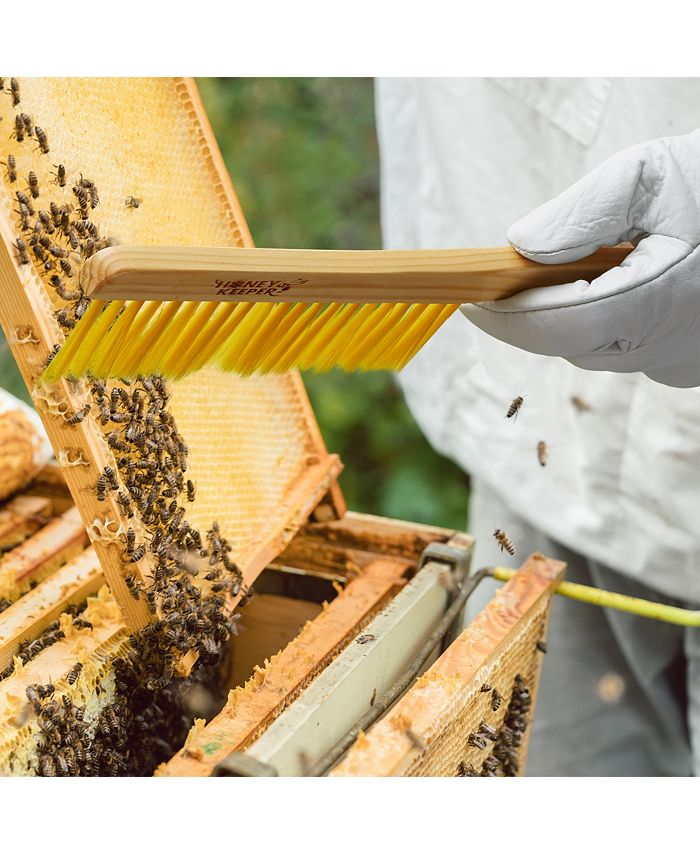Honey Keeper 14-Inch Bee Hive Brush with Wooden Handle - Beekeeping ...