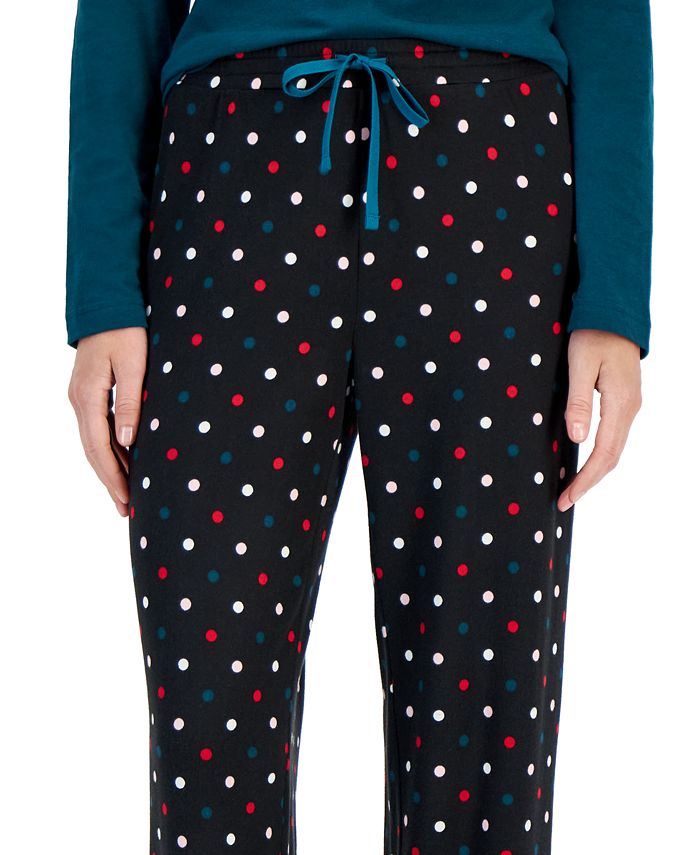 Charter Club Women's Soft Knit Printed Pajama Pants, Created for Macy's ...