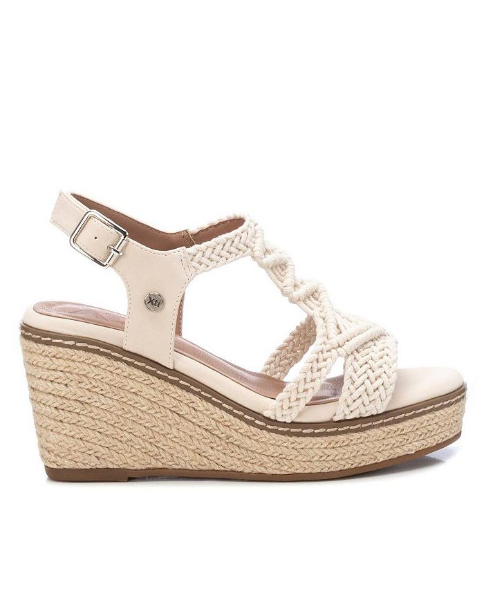 XTI Women's Jute Wedge Sandals By Light Beige - Macy's