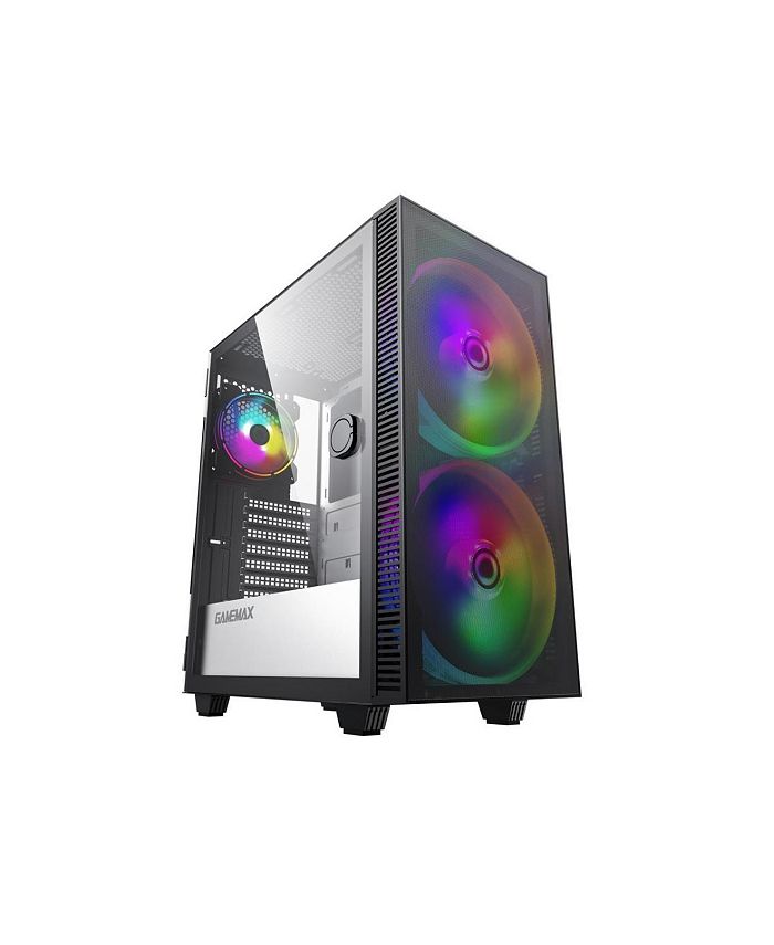 GameMax Steel & Tempered Glass ATX Mid Tower Gaming Computer Case with ...