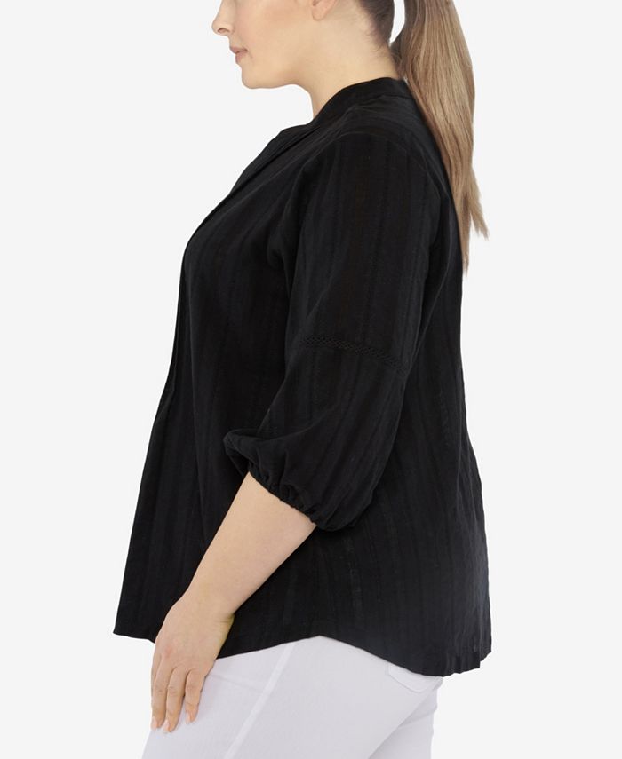 Ruby Rd. Plus Size Woven Solid Gauze Top - Macy's