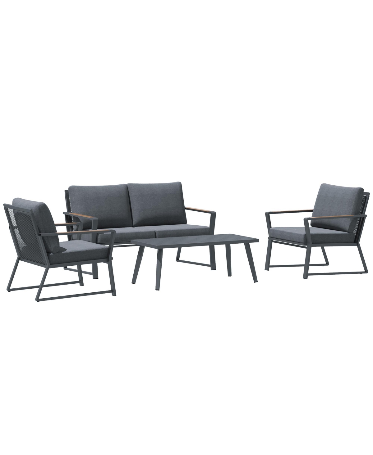 Click here for Outsunny 4 Piece Patio Furniture Set  Aluminum Con... prices
