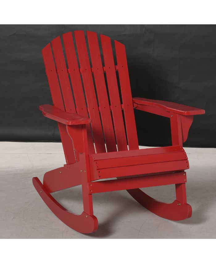 Outsunny Wooden Adirondack Rocking Chair Outdoor Lounge Chair Fire Pit ...