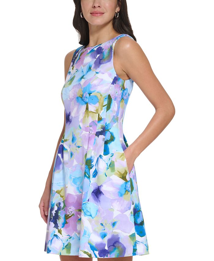 Jessica Howard Women's Floral-Print Fit & Flare Dress - Macy's