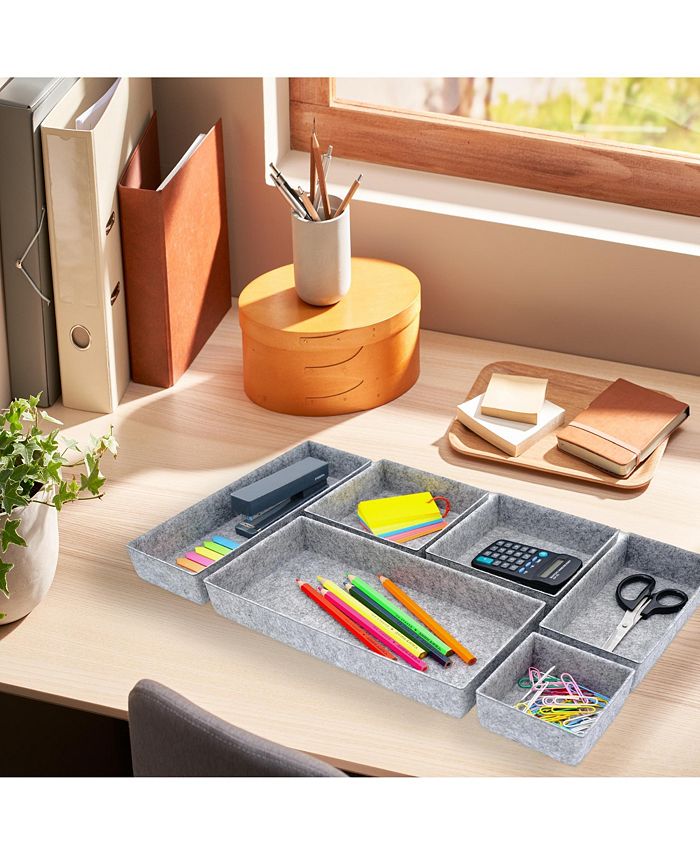 Welaxy Deluxe 6 Piece Rectangular Organizer Bins Gift Boxed Set - Macy's