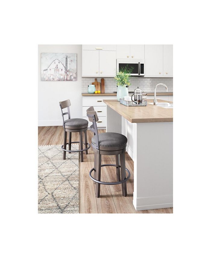 Signature Design By Ashley Caitbrook Upholstery Swivel Barstool - Macy's