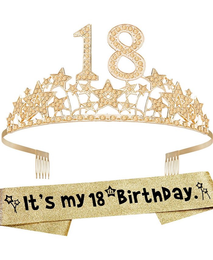 Meant2tobe 18th Birthday Gifts for Girls, 18th Birthday Tiara and Sash ...