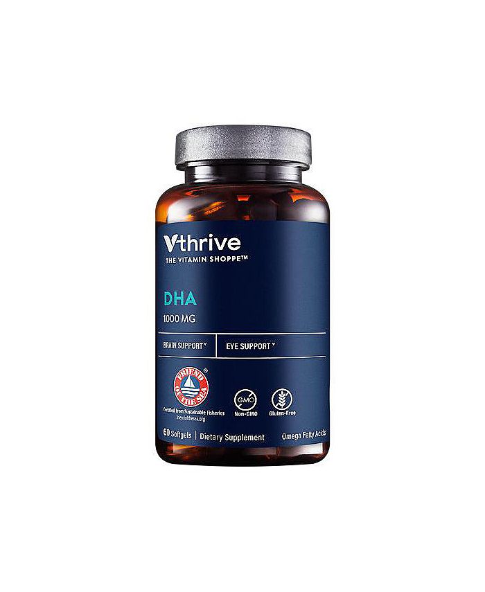 Vthrive DHA Omega Fatty Acids for Brain & Eye Support - 1,000 MG (60 ...