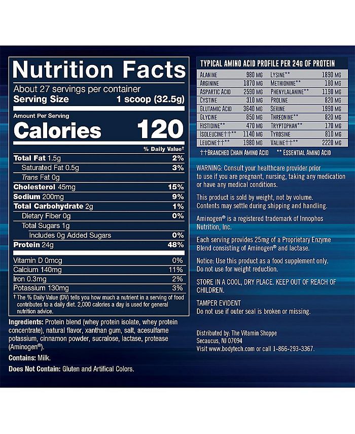 BodyTech Whey Tech Pro 24 Whey Protein Isolate & Concentrate Powder ...