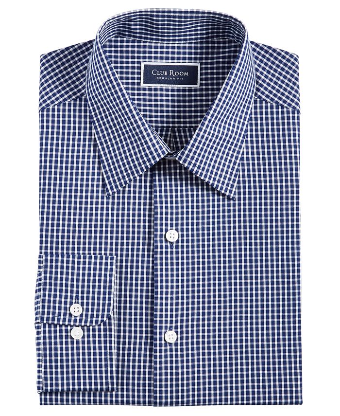 Club Room Men's Regular Fit Check Dress Shirt, Created for Macy's - Macy's