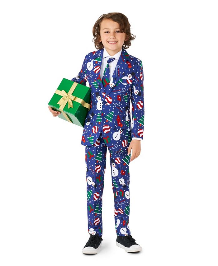 Suitmeister Big Boys Christmas Snowman Button Closure Suit Set - Macy's