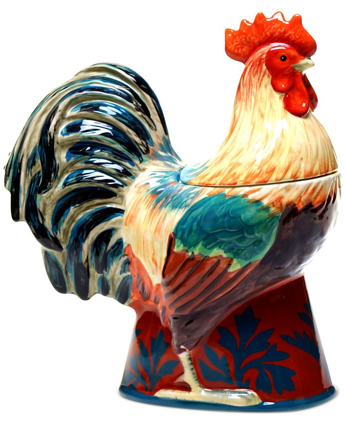 Certified International Rustic Rooster Figural Cookie Jar - Macy's