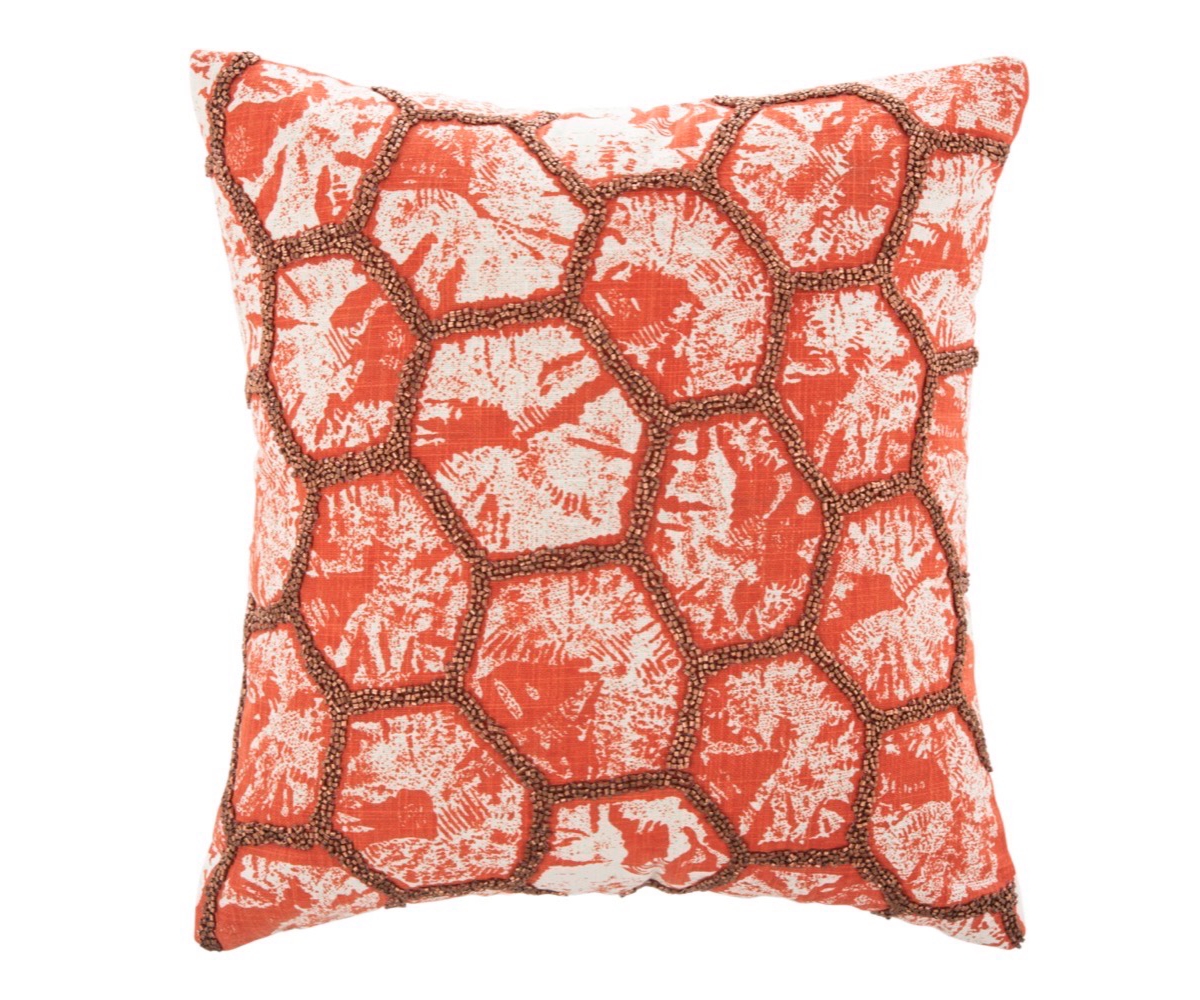 Click here for Safavieh Falla 20 x 20 Pillow - Orange/white prices