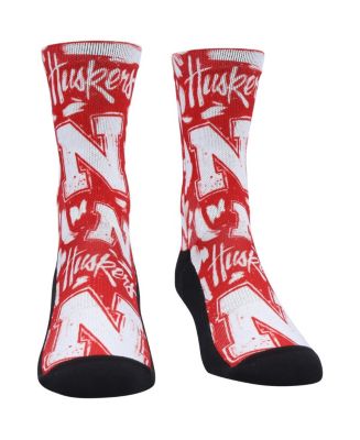 Men's and Women's Rock 'Em Socks Nebraska Huskers Allover Logo and ...