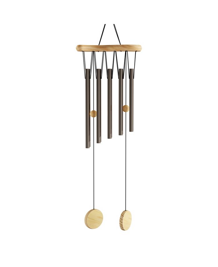 Pure Garden Metal and Wood Wind Chimes - 34.5-Inch Tuned Metal Chimes ...