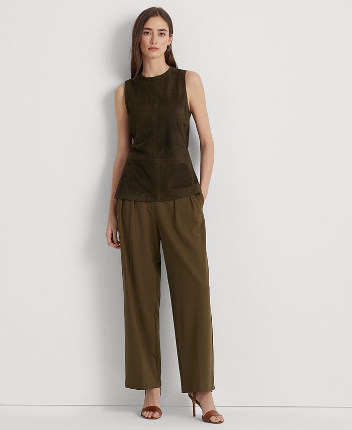 Lauren Ralph Lauren Women's Sleeveless Suede Blouse - Macy's