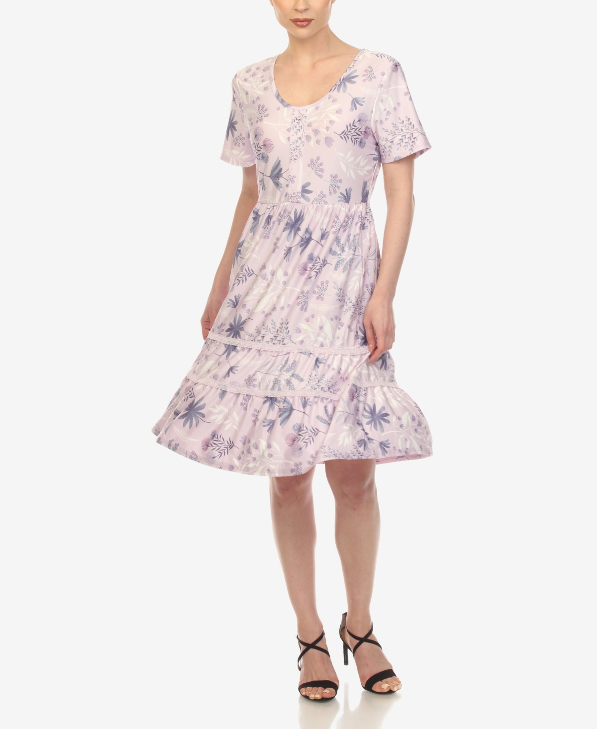 Click here for White Mark Womens Floral Short Sleeve Knee Length... prices
