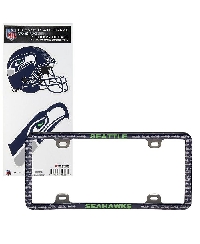 Stockdale Seattle Seahawks Thin Rim License Plate Frame with Decals ...