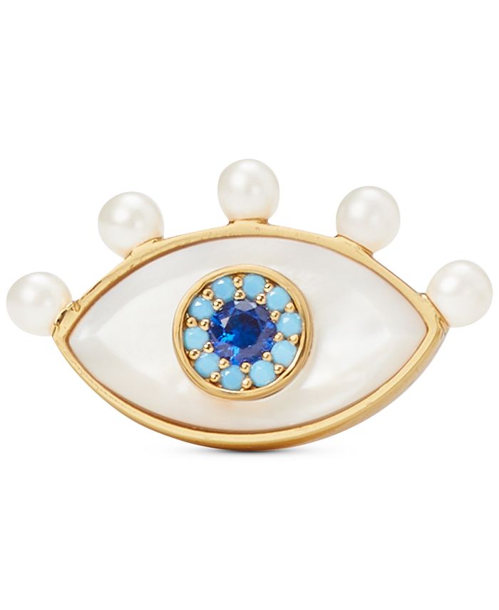 kate spade new york Gold-Tone Mixed Stone Evil Eye Statement Stud Earrings - Macy's