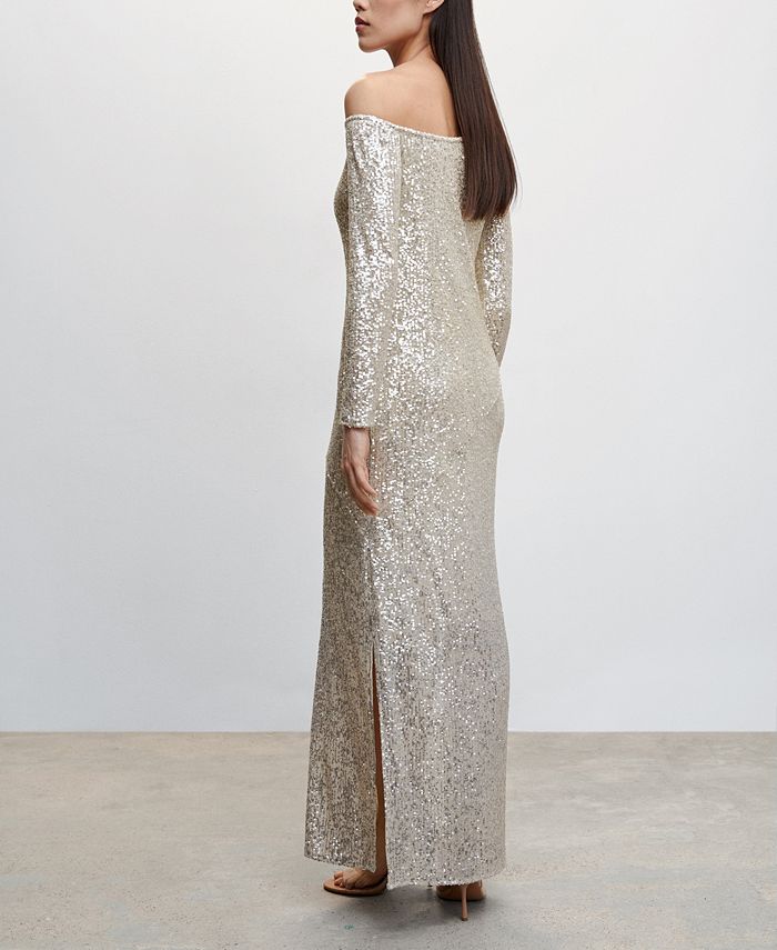 MANGO Women's Asymmetric Sequin Dress - Macy's