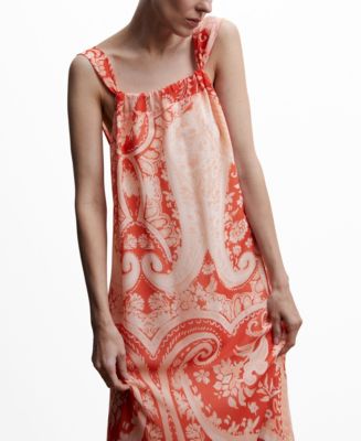 MANGO Women's Open Back Printed Dress - Macy's