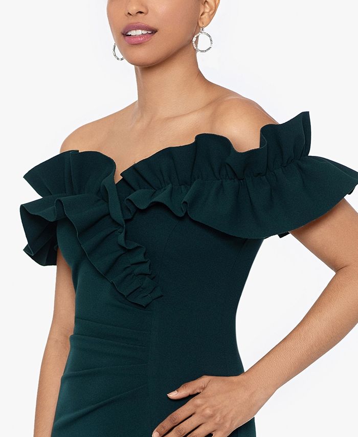 XSCAPE Women's Ruffle Off-The-Shoulder Body-Con Dress - Macy's