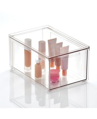 mDesign Stackable Closet Bathroom Bin Box with Pull-Out Drawer, Large ...