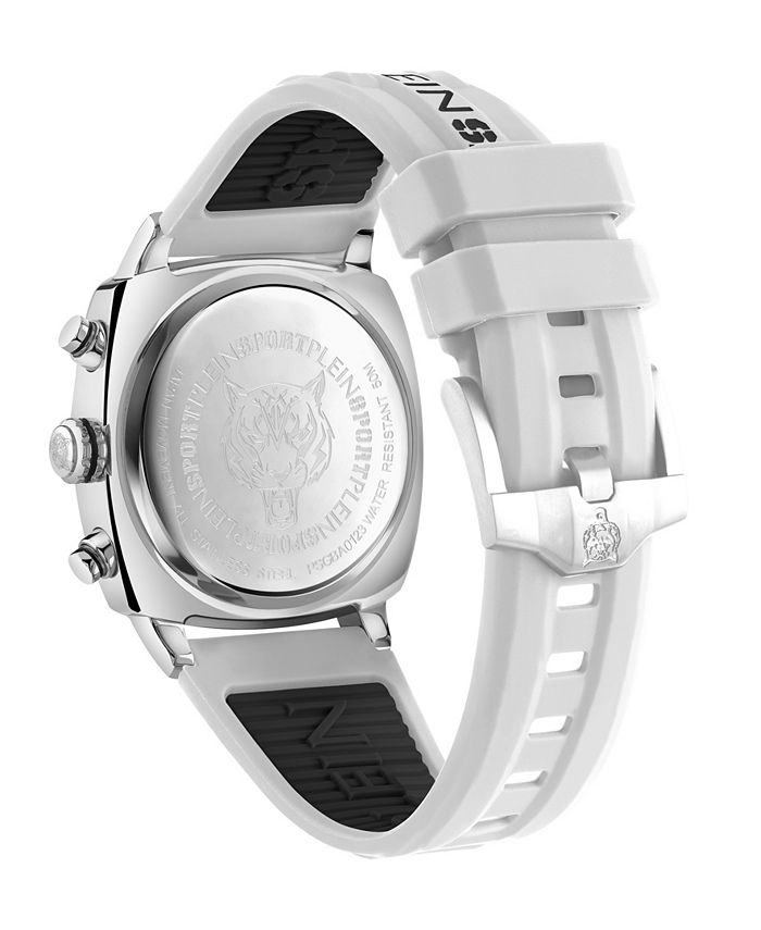 Plein Sport Men's Wildcat White Silicone Strap Watch 40mm - Macy's