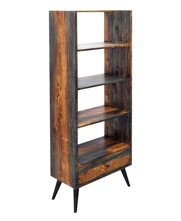 Coast to Coast Waylen Solid Sheesham Wood Bookcase Etagere with Four ...