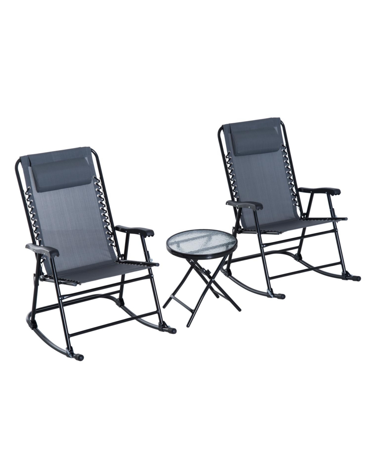 Click here for Outsunny 3 Piece Folding Rocking Chair Patio Table... prices