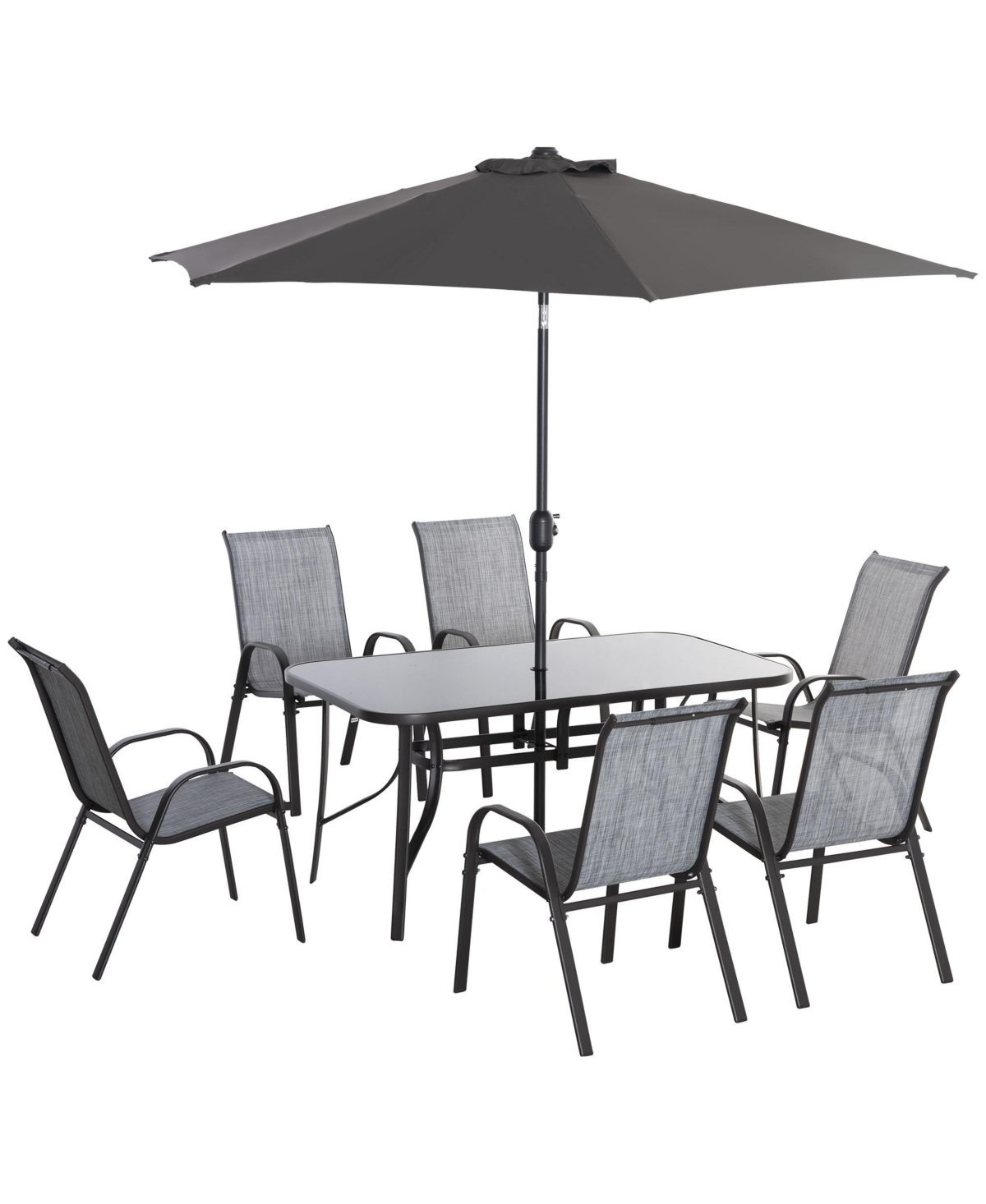 Click here for Outsunny Patio Dining Set for Six  Table & Chairs... prices