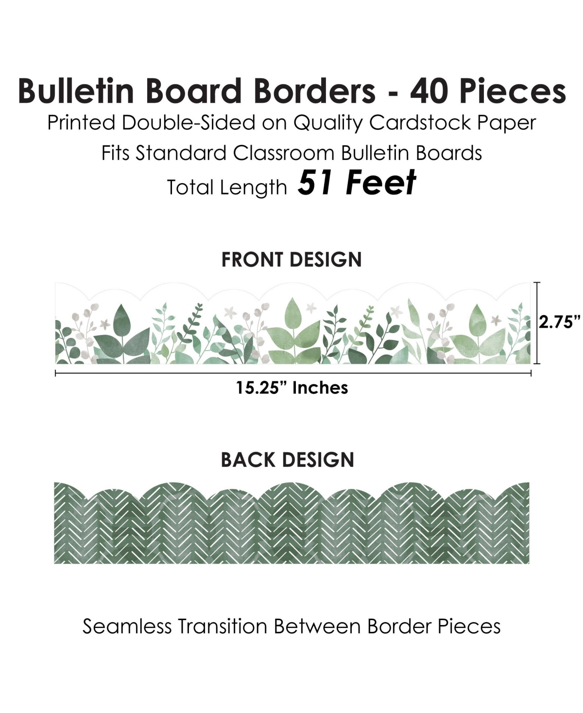 Big Dot Of Happiness Eucalyptus Greenery - Scalloped Classroom Decor ...