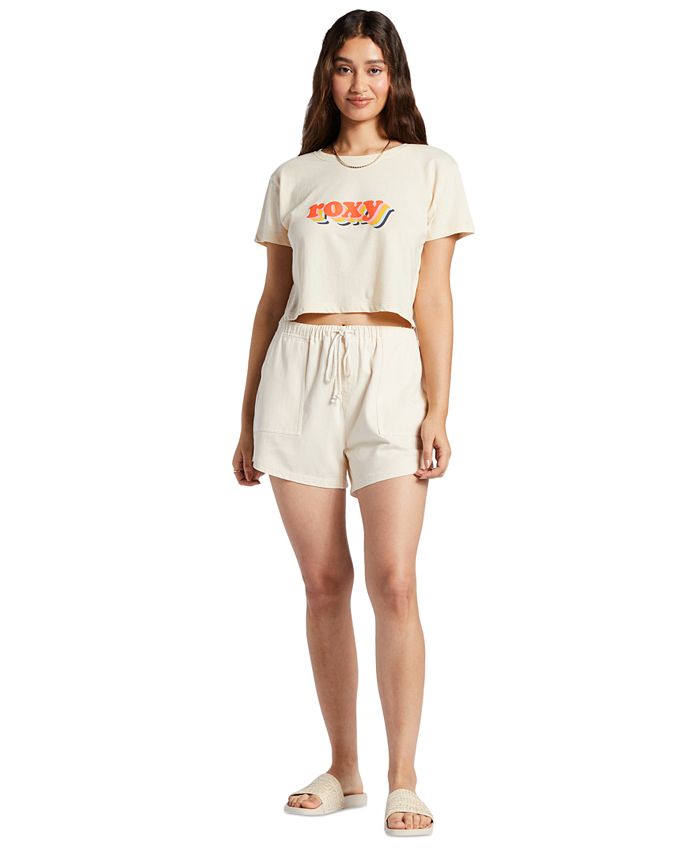 Roxy Junior's Retro Logo Stack Cropped T-Shirt - Macy's