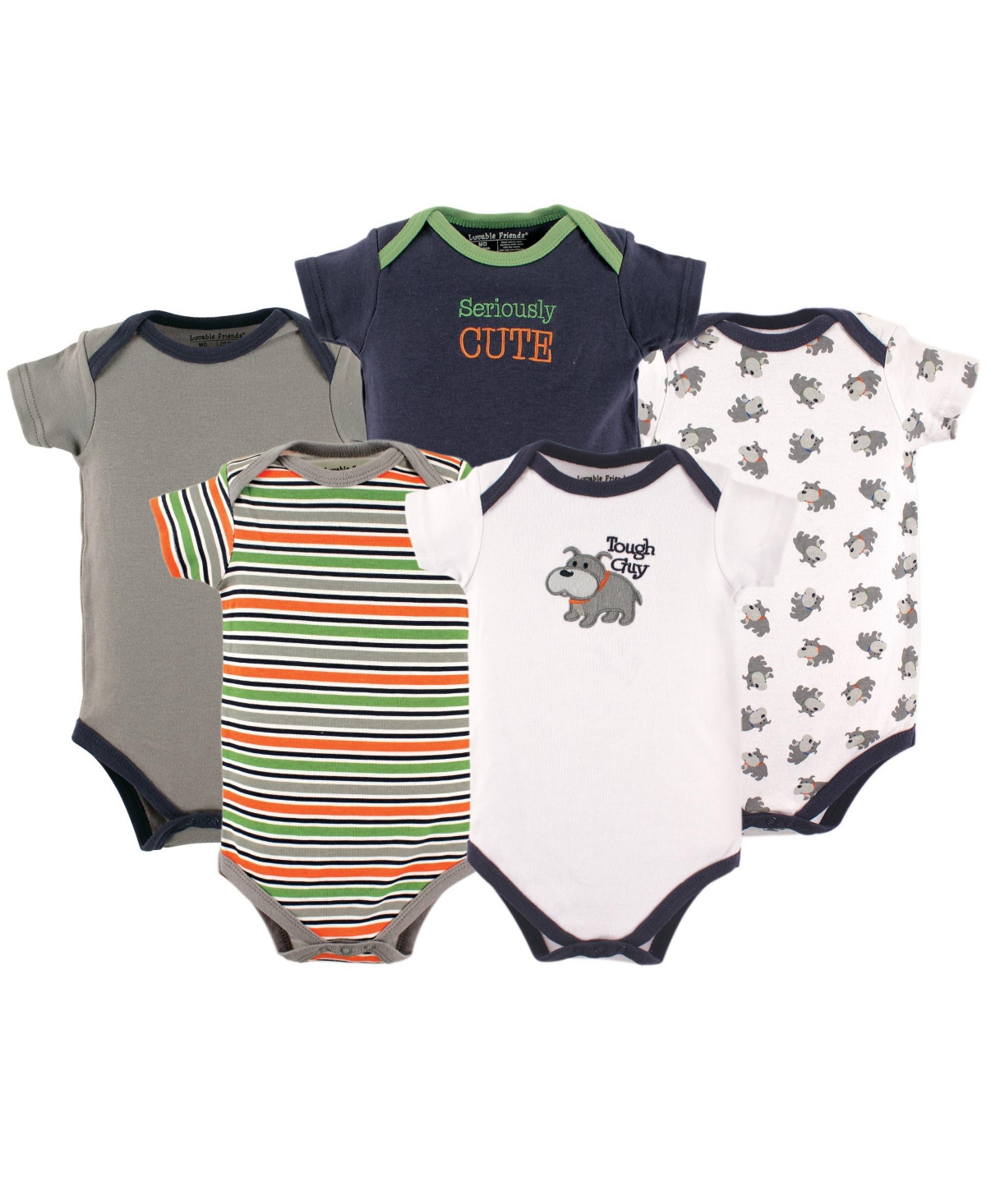 Click here for Luvable Friends Baby Girls 5Pk Bodysuits - Dog prices