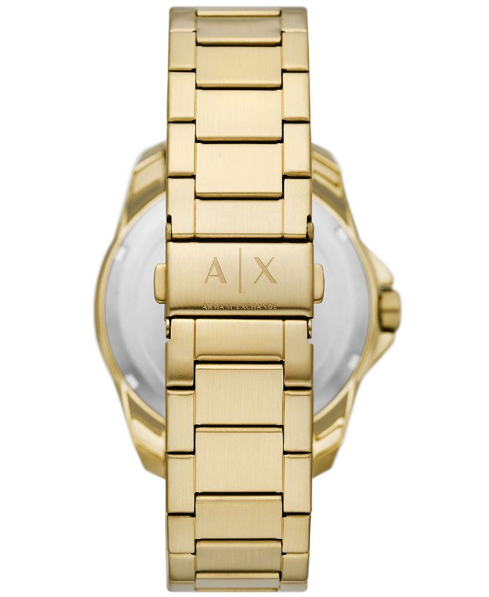 A|X Armani Exchange Men's Quartz Three Hand Date Gold-tone Stainless ...