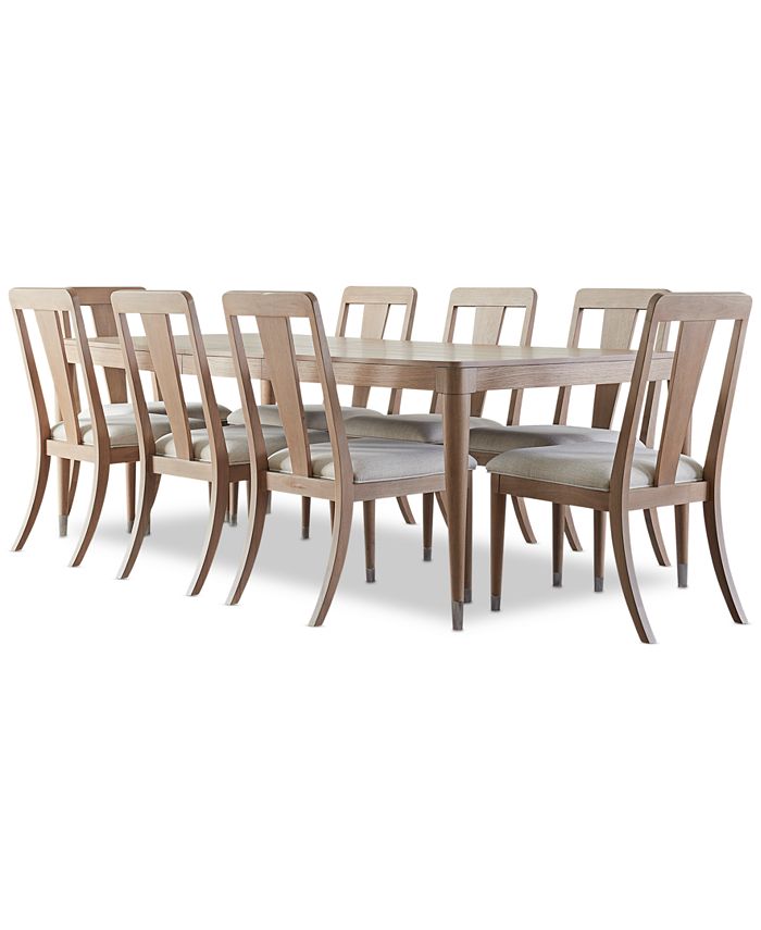Klaussner Home Furnishings Empire 9pc Dining Set (Rectangular Table + 8 ...