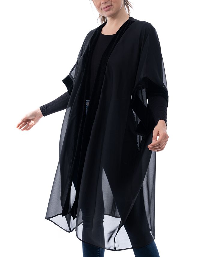 I.N.C. International Concepts Women's Crinkle Velvet-Trim Topper ...